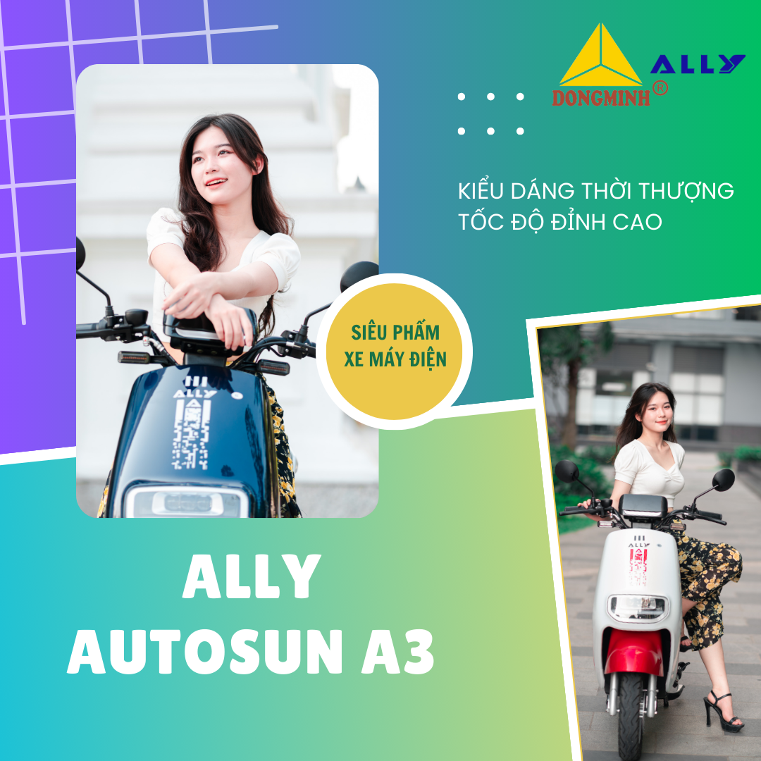 ALLY AUTOSUN A3 xe máy điện chất lượng phù hợp với học sinh, sinh viên ...